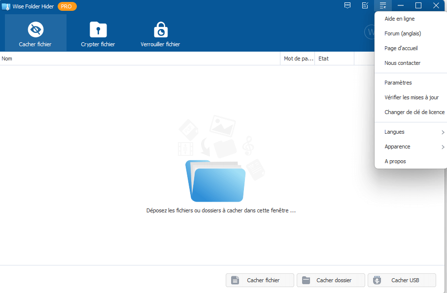 3.1 Menu · Wise Folder Hider manual